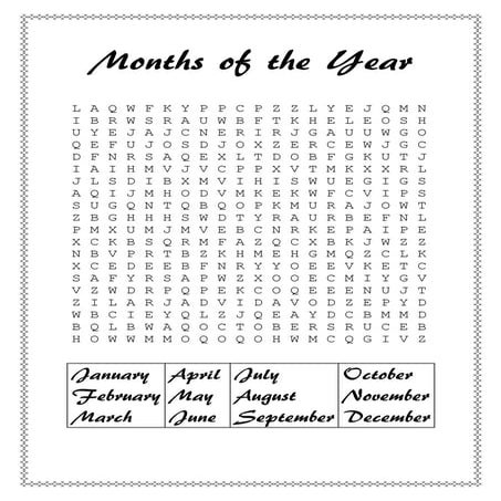 Months of the year wordsearch | PDF