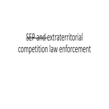 SEP and Extraterritorial Extraterritorial Law Enforcement | PDF