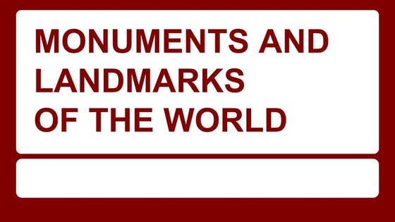 Historical Landmarks | PPT
