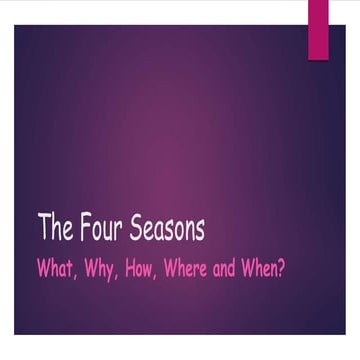 Introduction Into The Four Seasons | PPTX