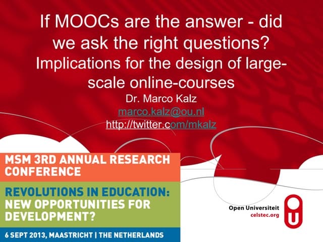 If Moocs Are The Answer Did We Ask The Right Questions Implications