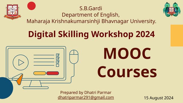 Swayam Platform Online Mooc Course Introductory Presentation Ppt