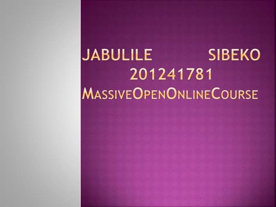 Mooc presentation 1 | PPTX