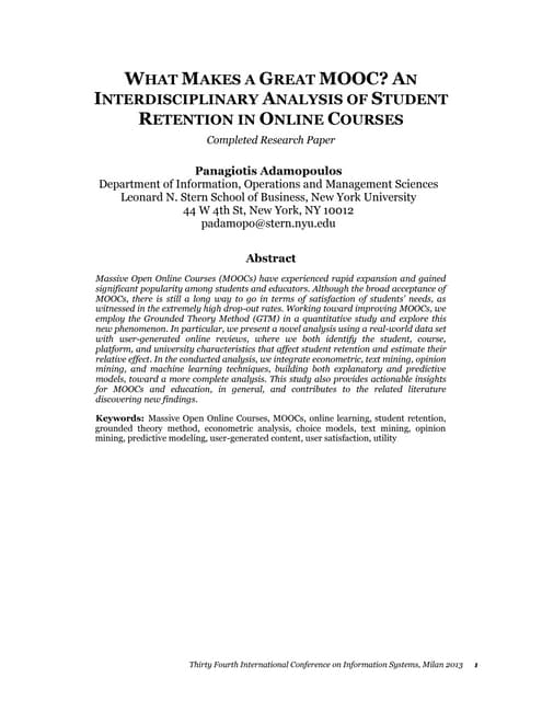 Mooc User Experience Research Paper Pdf