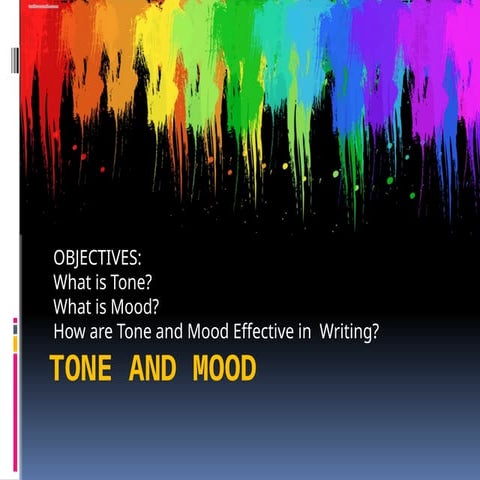 This PowerPoint explores the concepts of mood and tone in literature ...
