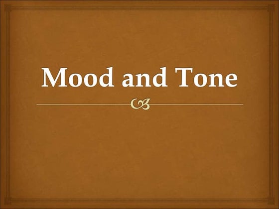 Mood and tone | PPT