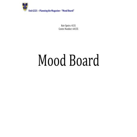 Mood board | DOCX | Music | Entertainment