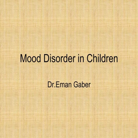Mood dis in children | PPT
