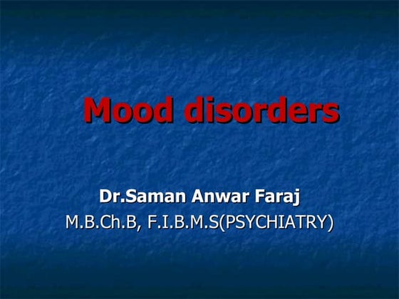 Types of Mood Disorders in Psychology... | PDF