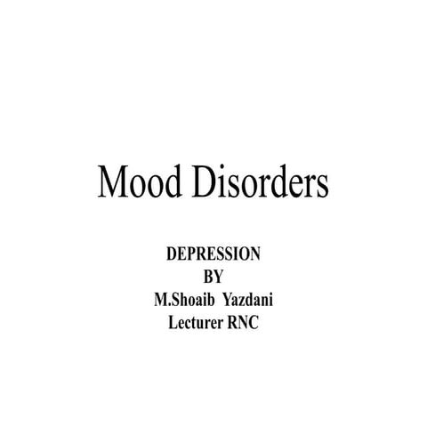 Nursing Care Plan for Mood Disorders ppt | PPTX