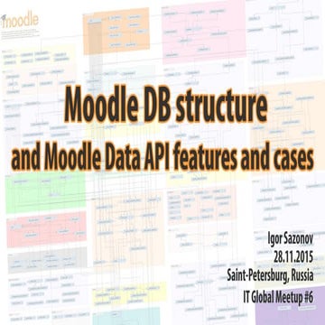 Игорь Сазонов «Moodle DB structure & Moodle Data API features and cases ...