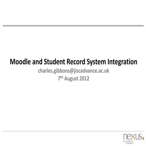 Moodle and student record system integration | PPTX