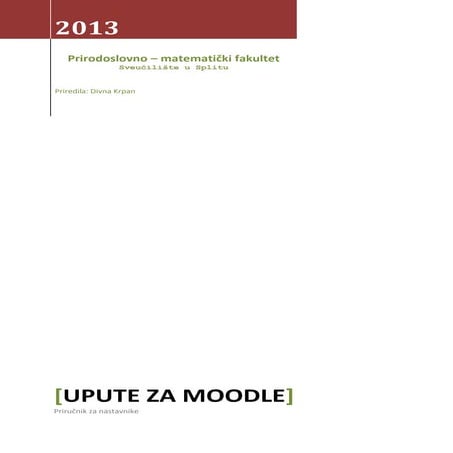 Moodle - upute za nastavnike (PMF Split) | PDF