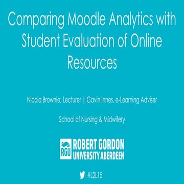 Comparing Moodle Analytics with Student Evaluation of Online Resources ...