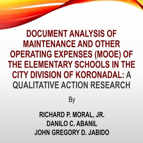 Mooe action research presentation | PPTX