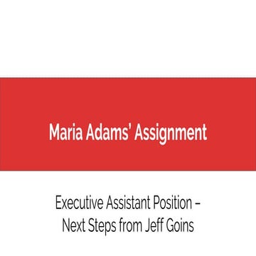 Maria Adams' Assignment | PPT