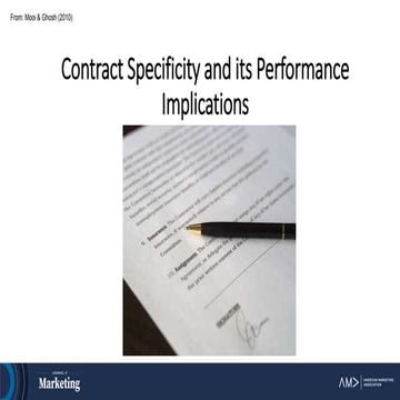 Contract Specificity And Its Performance Implications Pptx Business Business And Finance