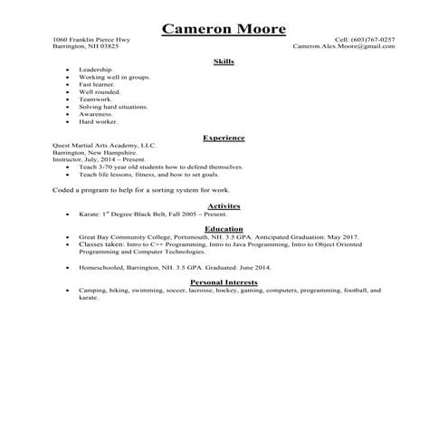 Moore resume | PDF