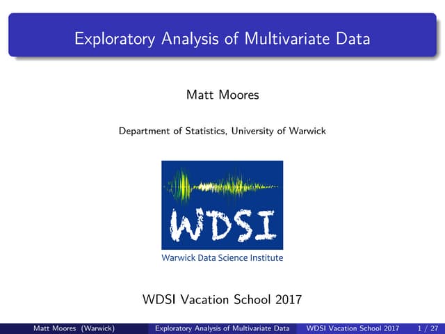 Exploratory Analysis Of Multivariate Data Ppt