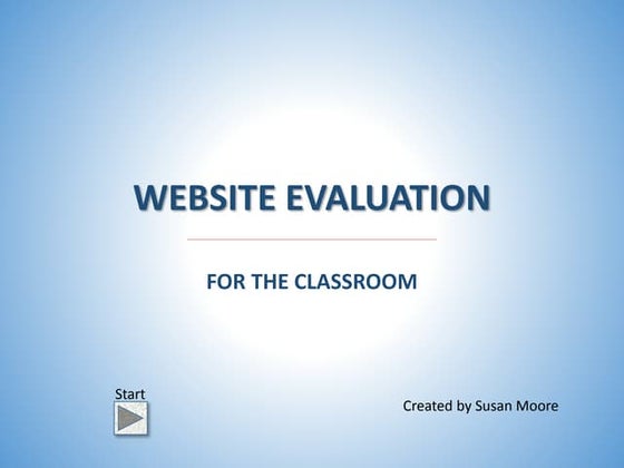 Evaluating internet resources | PPT