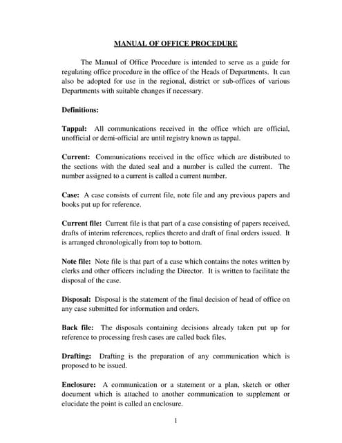 Office Procedure | PDF