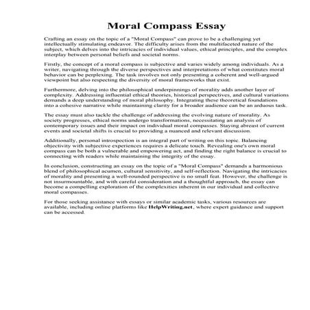 Moral Compass Essay. Amazing Morality Essay Thatsnotus | PDF