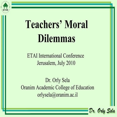 Teachers' Moral Dilemmas | PPT