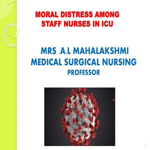 MORAL DISTRESS AMONG STAFF NURSES IN ICU DURING COVID | PPTX