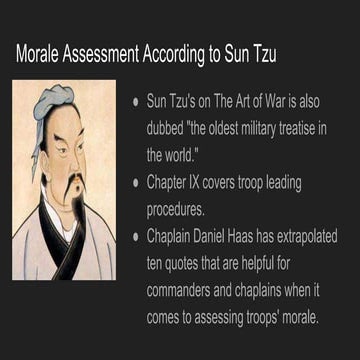 Morale Assessment According to Sun Tzu | PPTX