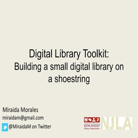 Digital Library Toolkit: Building a small digital library on a shoestring | PPT