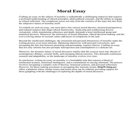 Moral Essay | PDF