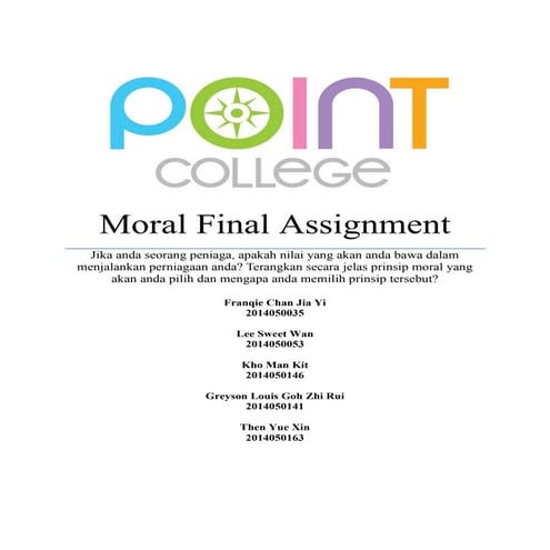 Moral final assignment 1 | PDF