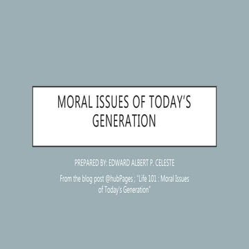 Moral Issues Today | PPTX