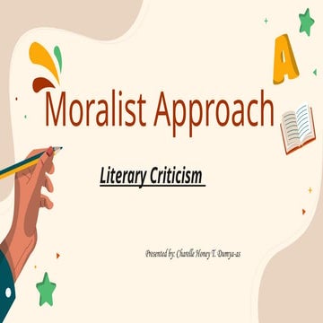 Moralist Approach presentation in English 10 | PPTX