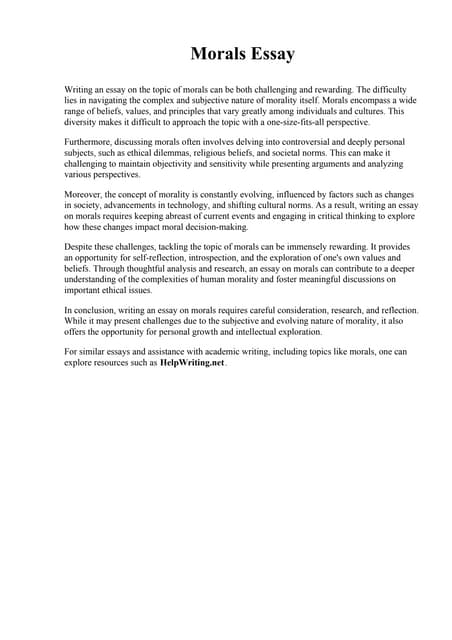 Moral Education Essay.pdf | Secondary Education | Education