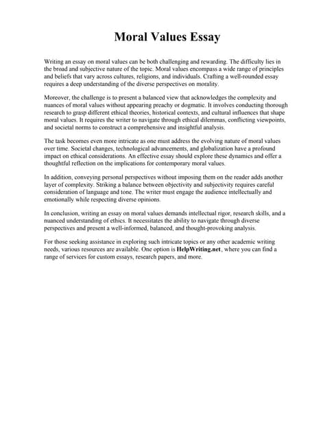 Essay On Values | PDF