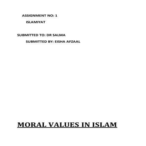 Moral values in islam | DOCX