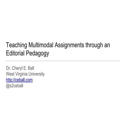 Teaching multimodal assignments through an editorial pedagogy | PPT