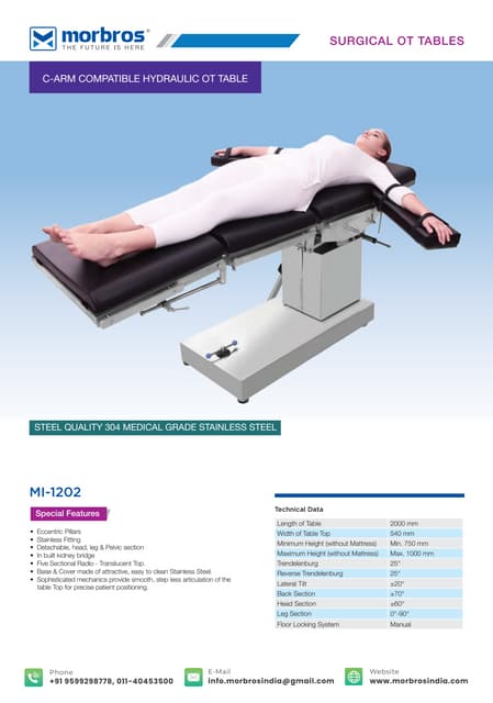 Ophthalmic Electric Operation Theatre Table | PDF