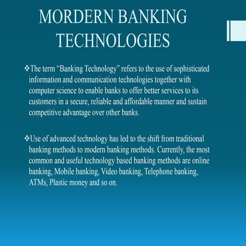 Mordern banking technologies | PPTX
