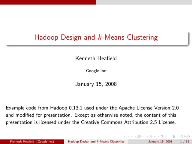 Hadoop Design And K Means Clustering Ppt 8926