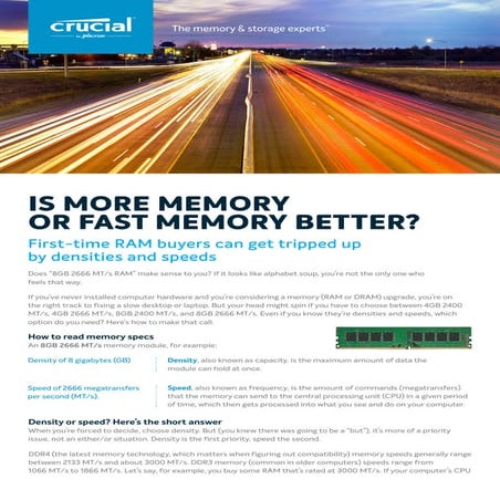 Boost PC performance: How more available memory can improve ...