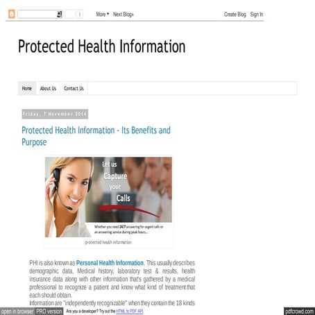Protected Health Information | PDF
