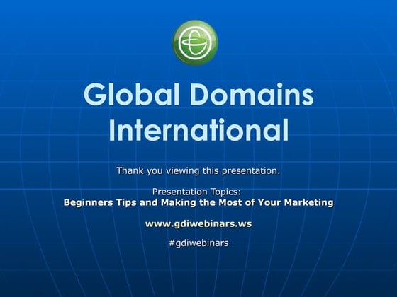 Global Domains International presentations
