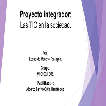 Proyecto integrador: Las TIC en la sociedad. | PPTX