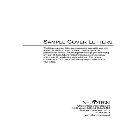 Cover Letter Samples | PDF