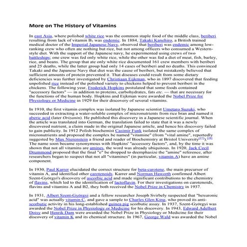 More on the history of vitamins | PDF