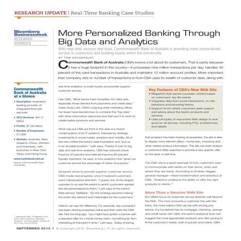 More Personalized Banking Through Big Data and Analytics | PDF