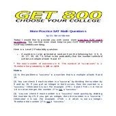 More practice sat math questions