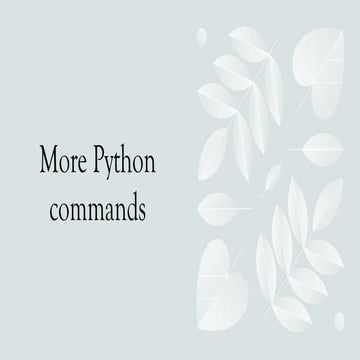 More Python Commands To Use For Beginning Programmers Ppt